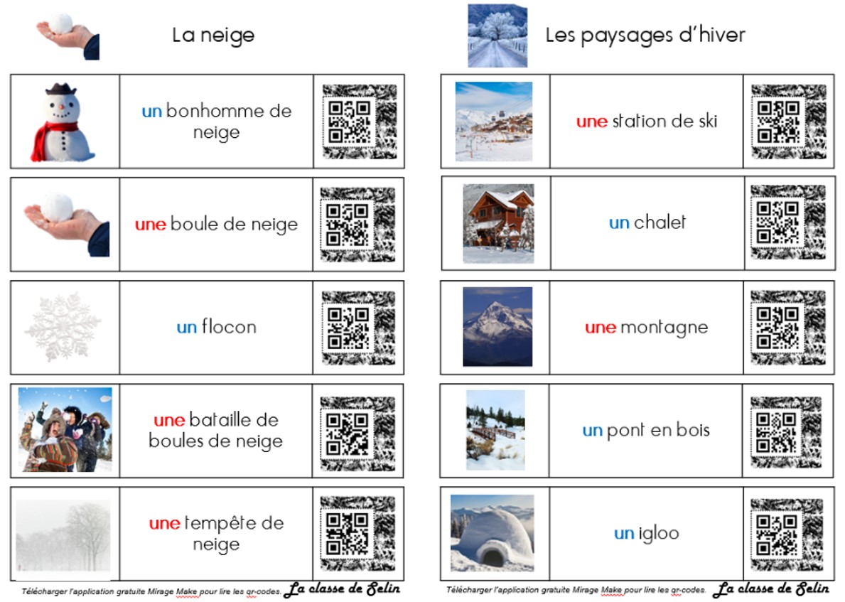 Jeux de langage sur le thème de l’hiver – Classe de Selin