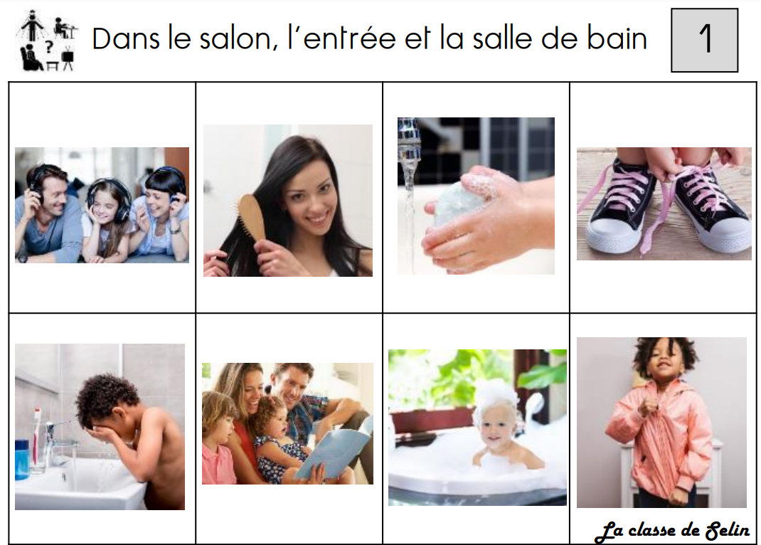 Jeux de langage : les actions dans la maison – Classe de Selin