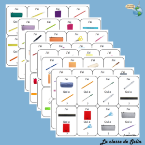 Le matériel scolaire en couleurs – Classe de Selin