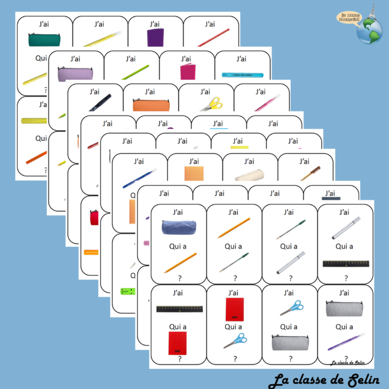 Le matériel scolaire en couleurs – Classe de Selin