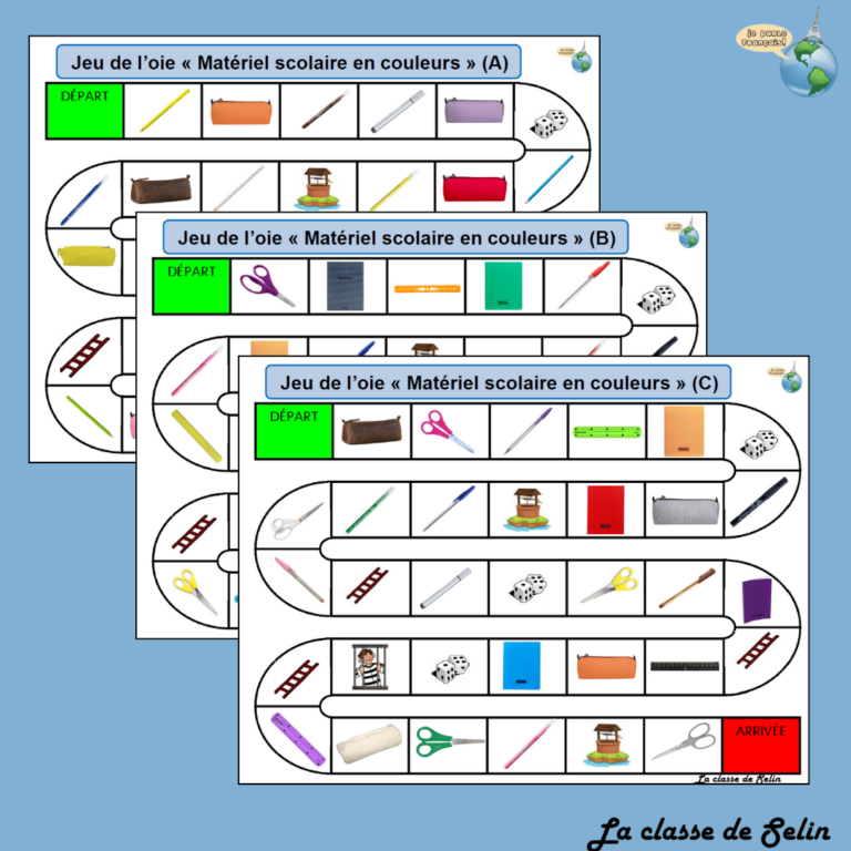 Le matériel scolaire en couleurs – Classe de Selin