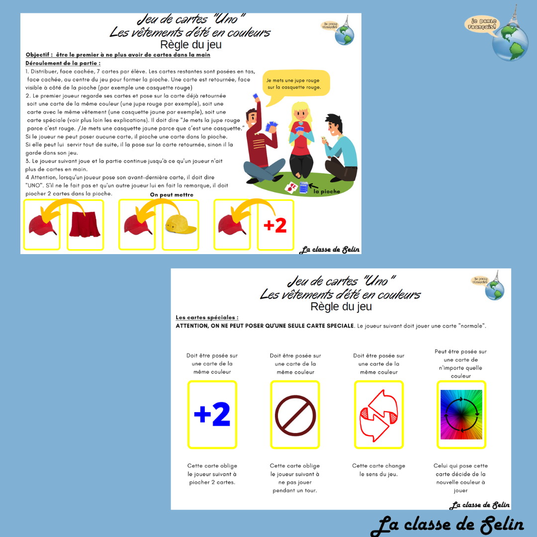 Les vêtements d’été – Classe de Selin