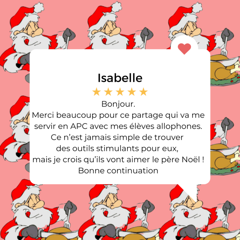 Jeux de langage : les actions du Père Noël – Classe de Selin